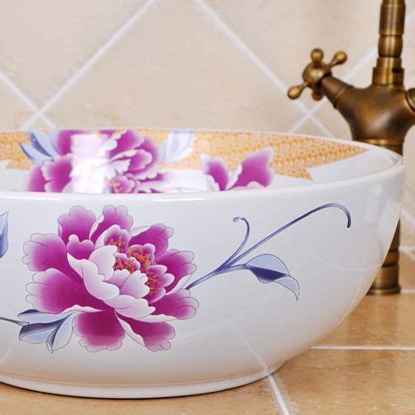 Раковина накладная CSC 282 с рисунком купить в интернет магазине Decoriko