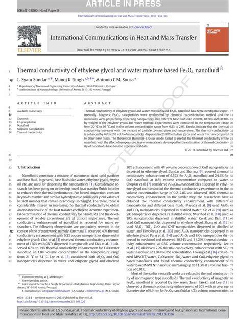 Pdf Thermal Conductivity Of Ethylene Glycol And Water Mixture Based Fe3o4 Nanofluid Dokumentips