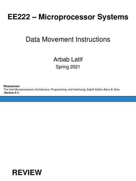 Mps Lecture 7 Data Movement Instructions Pdf Integrated Circuit