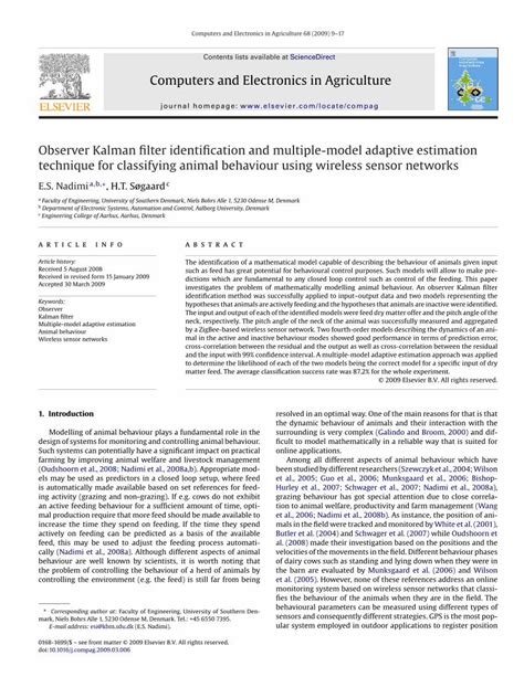pdf observer kalman filter identification and multiple model adaptive