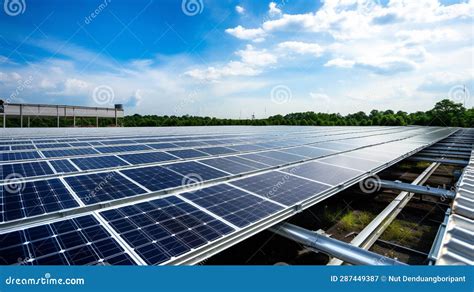 Green Innovation Solar Panels Powering Sustainable Business Stock Image Image Of Commercial
