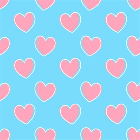 Premium Psd Pink Hearts On A Blue Background Repeating Pattern