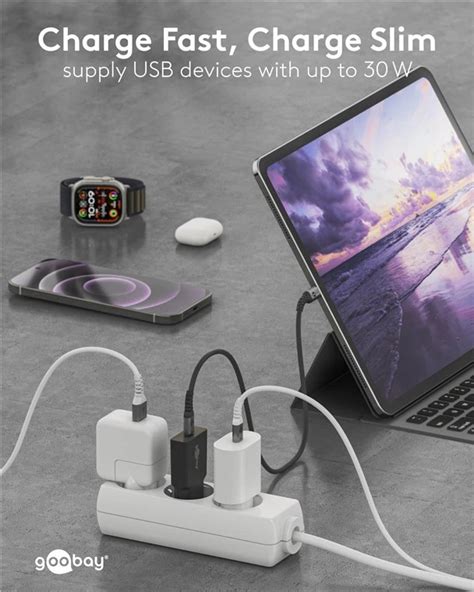 Goobay GaN Slim USB C Vægoplader 30W Sort 92 DKK