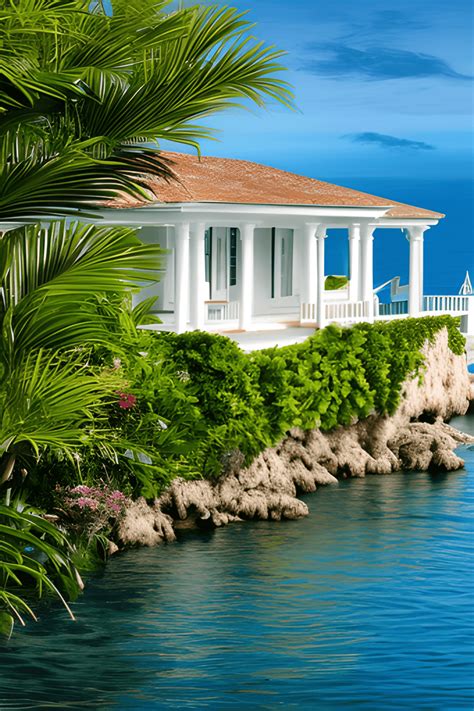 Coastal Cottage Exterior Photo · Creative Fabrica