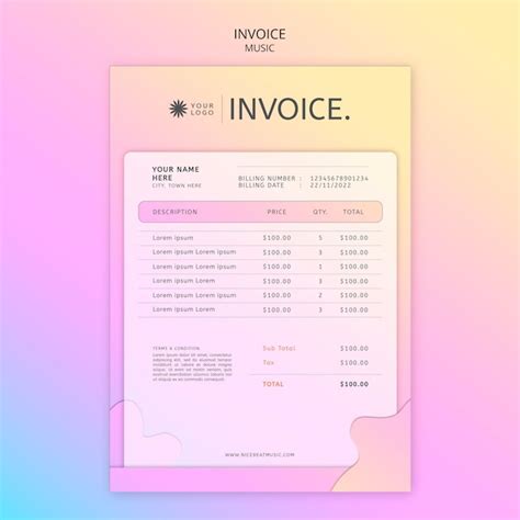 Premium Psd Music Show Invoice Template