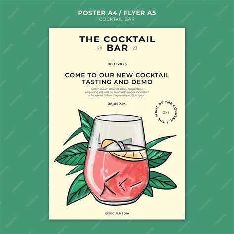 Premium Psd Cocktail Bar Template Design