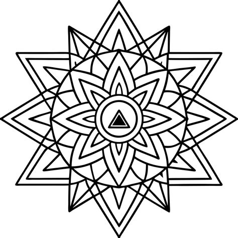 Triangle Simple Mandela Art Illustration Line Art 50999872 Vector Art