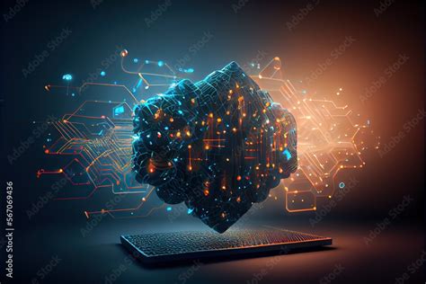 Big Data Concept Digital Neural Network Business Woman Hand Touching Introduction Of Artificial