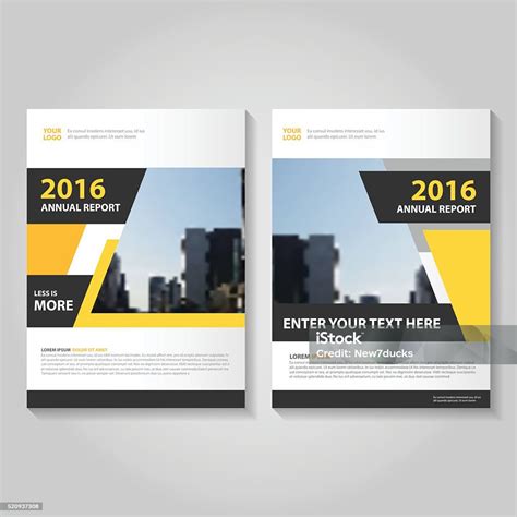 Kuning Hitam Vektor Laporan Tahunan Leaflet Brochure Flyer Template