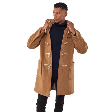 Mens Classic Fit Duffle Coat With Wooden Toggles Camel Original