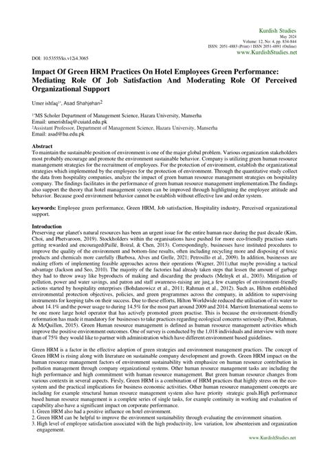 Pdf Impact Of Green Hrm Practices On Hotel Employees Green