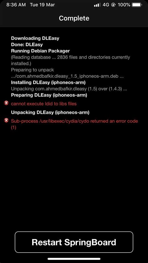[help] can t install any tweaks dont know why this occurred please help r jailbreak