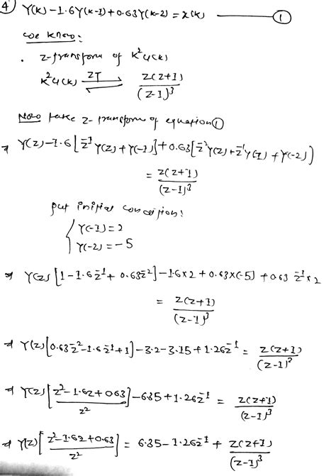Solved 4 20 Points Use Z Transform To Solve The Difference