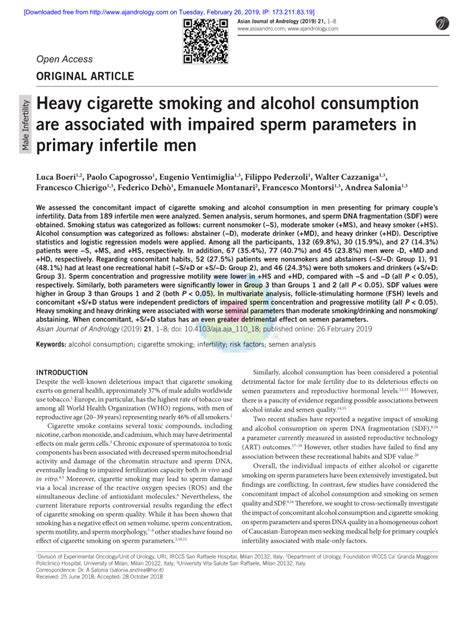 Pdf Heavy Cigarette Smoking And Alcohol Consumption Are Associated