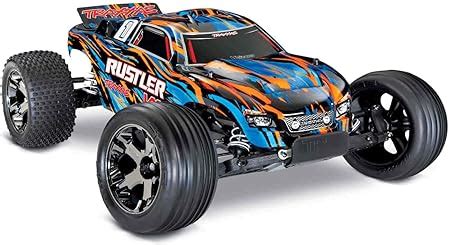 Amazon Com Traxxas 370764ORNG Rustler Vxl 1 10 Scale Stadium T Toys Games