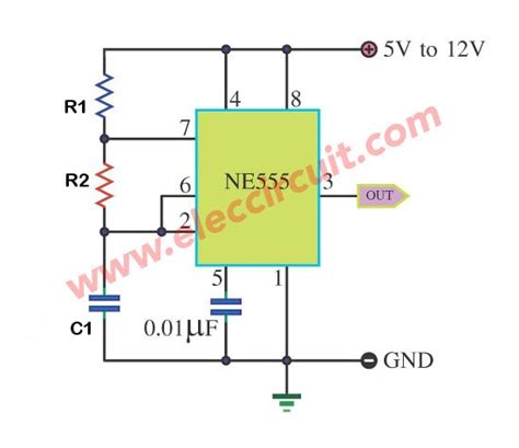 Square Wave Generator Circuit Using 555
