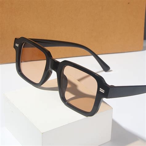 Retro Rectangle Small Frame Sunglasses Uv400 Protection For Women