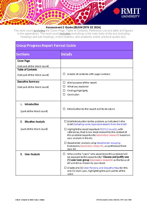 S2 Busm2578 Assessment 2 Written Report Format Guide Final Rmit Classifi Cation Truste D