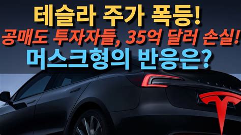 테슬라 주가 폭등 공매도 투자자들 35억 달러 손실 머스크형의 반응은 Youtube