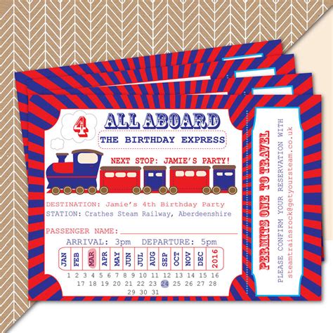 Steam Train Ticket Party Invitation By Copper And Grey