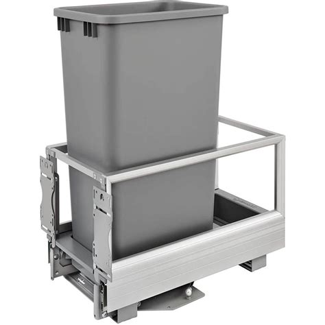 REV A SHELF Single Quart Bottom Mount Waste Container Aluminum Rev A Shelf DM