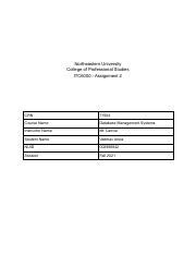 Arora ITC6000 Assignment2 20211004 Pdf Northeastern University