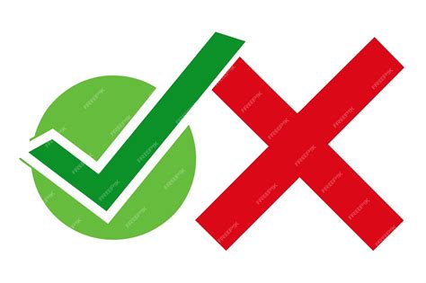 Green Check Mark And Red Cross Icon Illustration Premium Ai Generated Vector