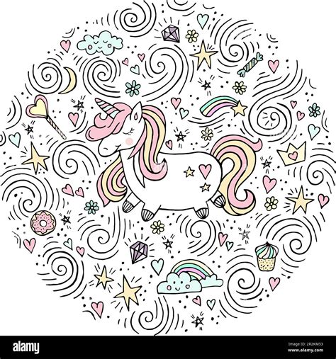 Cute Magical Unicorn Vector Design Isolated On White Background