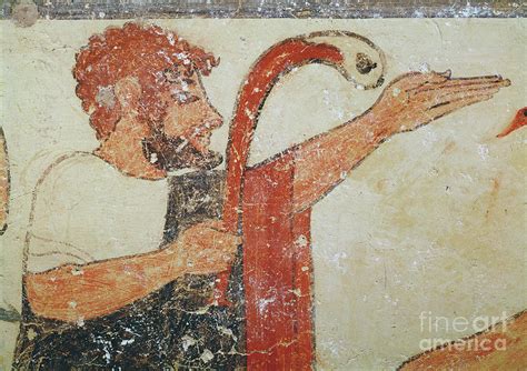 Head Of The Augur From The Tomb Of The Augurs C 530 20 Bc Painting By