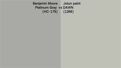 Benjamin Moore Platinum Gray Hc 179 Vs Jotun Paint Dawn 1269 Side