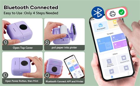 Qychhj Mini Pocket Printermini Pocket Printer Portable Thermal Photo Printer With 10 Rolls