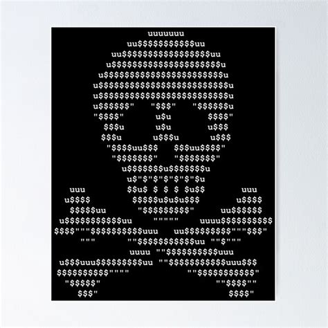 Ascii Skull Poster For Sale By Masterchef Fr Redbubble