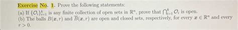 solved exercise no 1 prove the following statements a