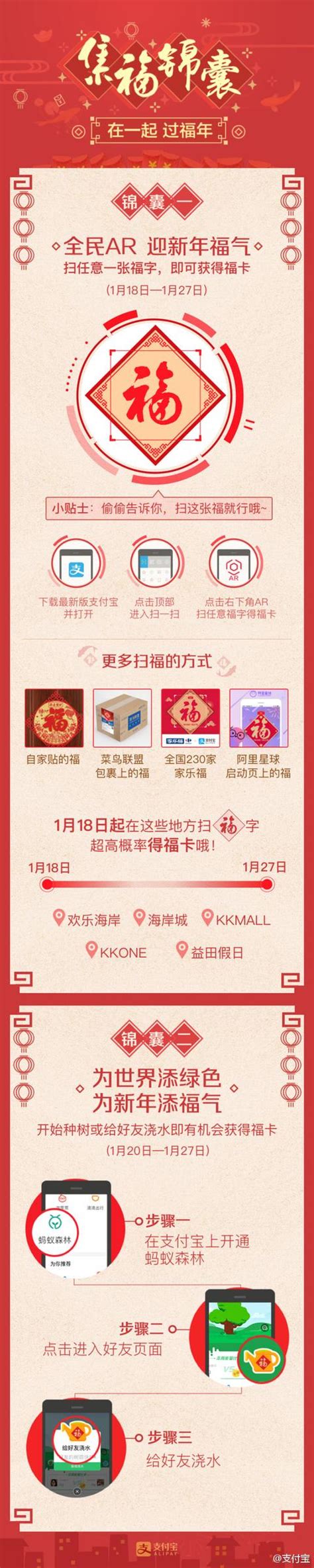 支付寶五福福字，快來掃一掃，保證你集齊五福 每日頭條