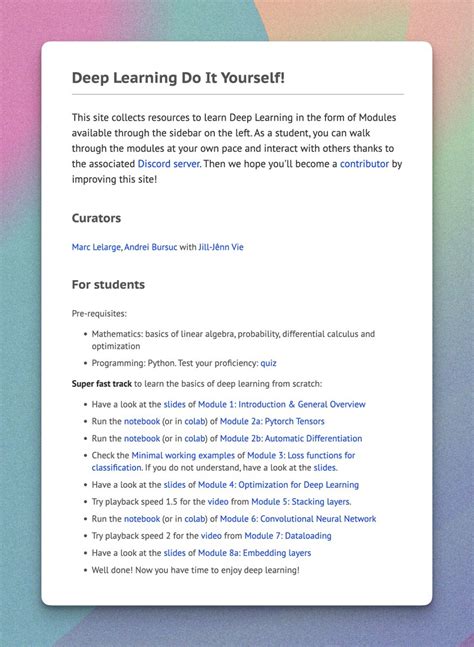 jiayuan on twitter deep learning do it yourself 推荐一下这个深度学习的课程，理论 实践