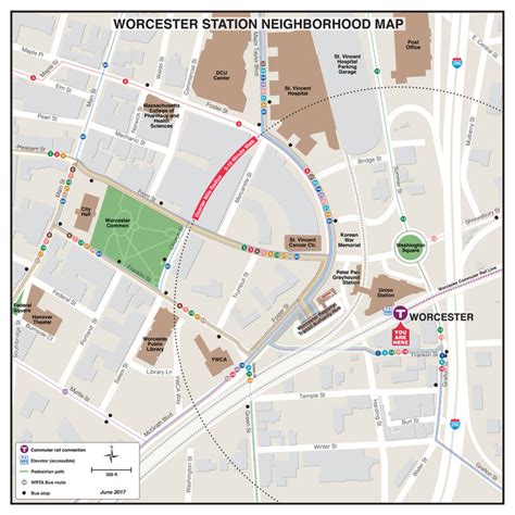 Mbta Worcester Station Neighborhood Map June 2017 Mbtats
