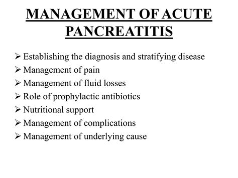 Management Of Acute Pancreatitis Pptx Digestive Disorders