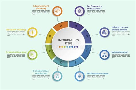 Infografía Con Iconos De Temas De Desarrollo Corporativo 10 Pasos