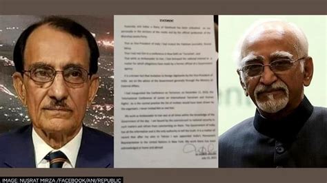 Mentioned By Self Claimed Pakistani Spy Former Vp Hamid Ansari Pins