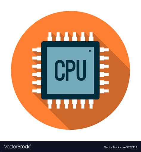 Processor Icon Flat Royalty Free Vector Image Vectorstock