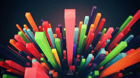 예술 디지털 라인 미니멀리즘 멀티 컬러 Hd 배경 화면 Wallpaperbetter