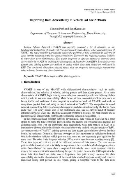 Xximproving Data Accessibility In Vehicle Ad Hoc Network Pdf Wireless Ad Hoc Network Computing