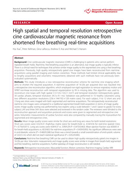 Pdf High Spatial And Temporal Resolution Retrospective Cine Cardiovascular Magnetic Resonance