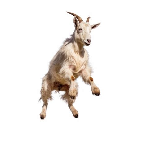 Premium Ai Image A Goat Is Jumping In Front Of A White Background