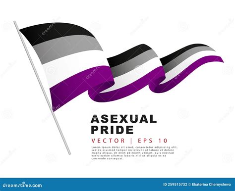 The Flag Of Asexual Pride Hangs On A Flagpole And Flutters In The Wind