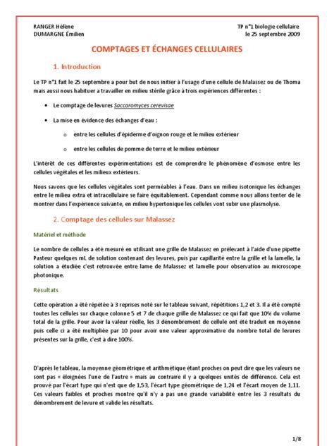 Compte Rendu Tp1 Bio Cell Osmosis Vacuole