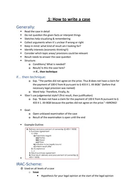 Summary How To Write A Case 1 How To Write A Case Generally Read The Case In Detail Do Not