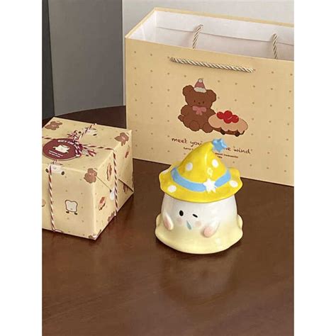 Tt Birthday Quirky Cute Ghost Mug With Lid Ceramic For Women T