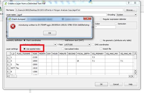 Crash Creating Layer From Delimited Text File · Issue 20847 · Qgis