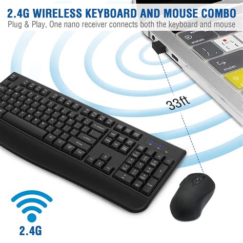 Buy Wireless Keyboard And Mouse Combo Edjo 24g Full Sized Ergonomic